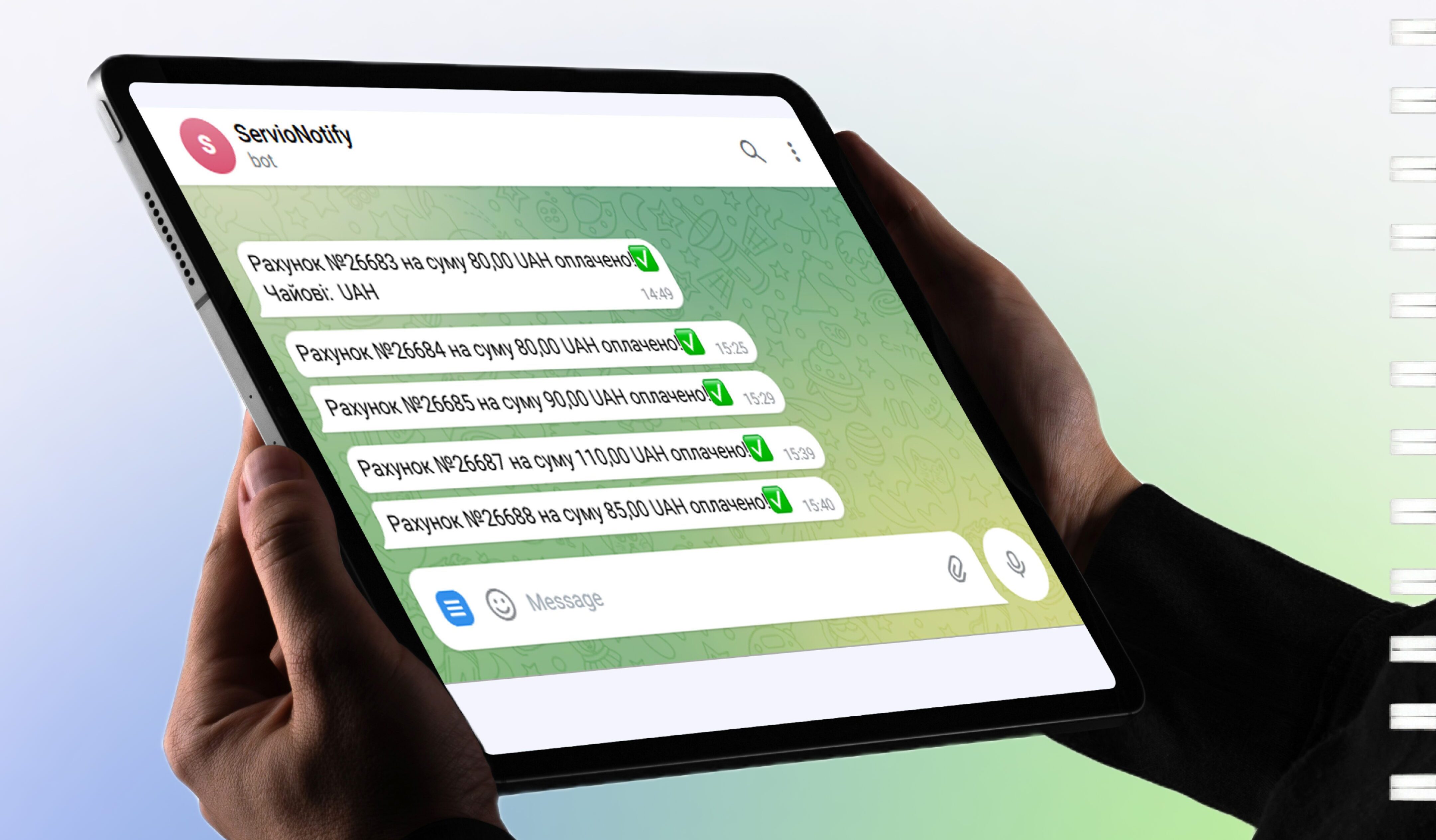 Learn more: Telegram bot powered by SERVIO